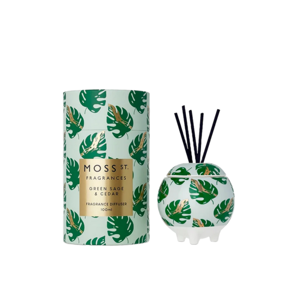 Moss St | Green Sage & Cedar Ceramic Diffuser – Merchants